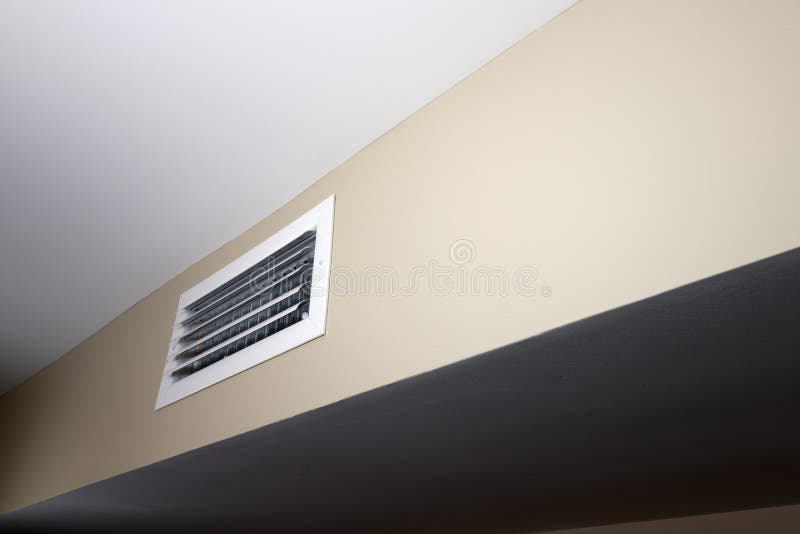 Small White Rectangle Air Vent in a Wall of a Home HVAC System Stock ...