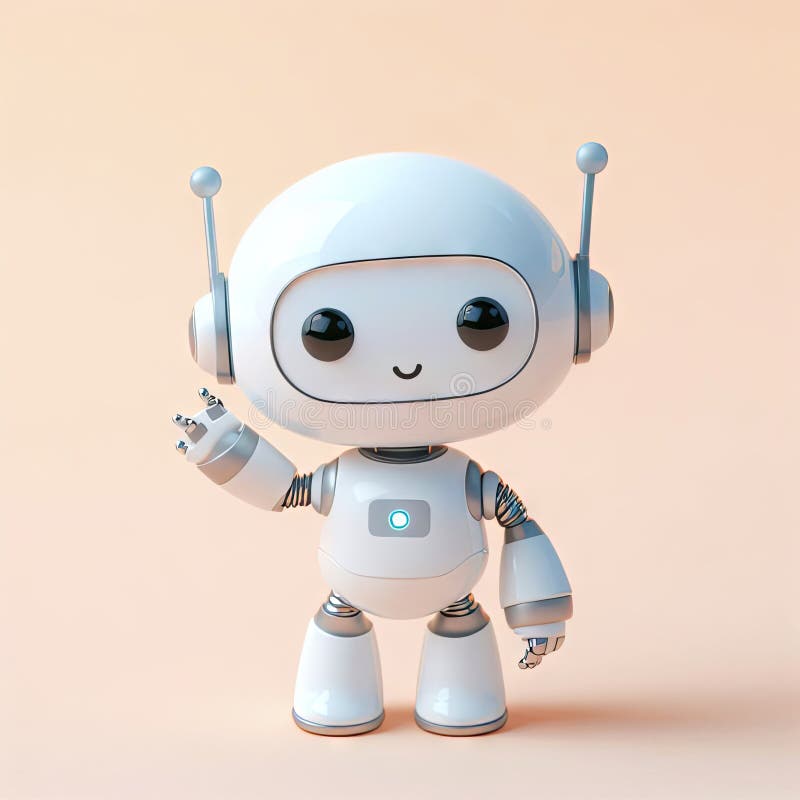 Small White Robot on Pastel Background. Ai Generative Stock ...