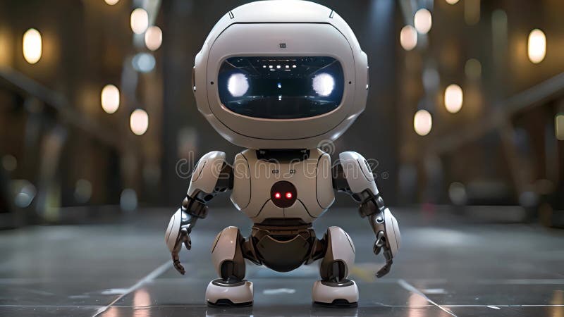 Small White Robot Standing in Hallway Stock Footage - Video of ...