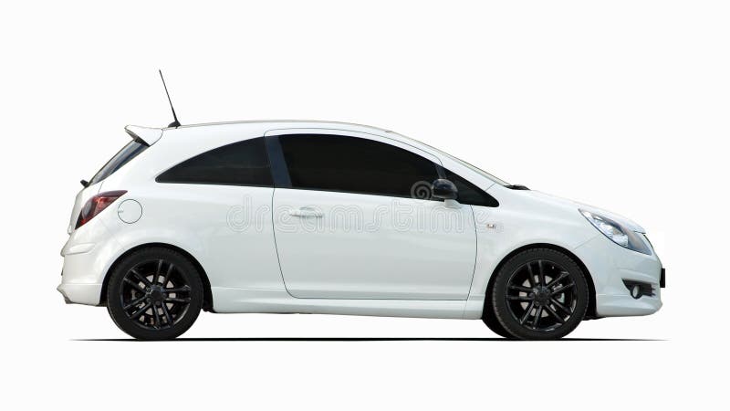 White small car stock image. Image of compact, efficiency - 53198049