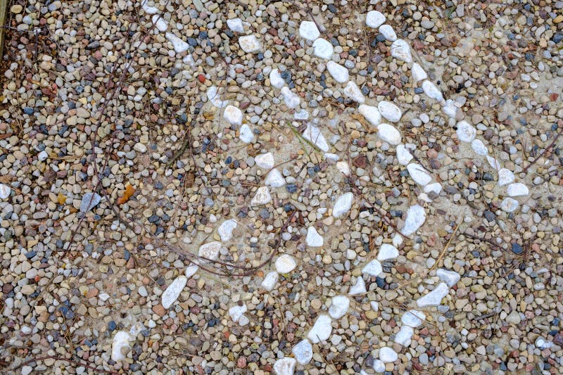 Small White Stones Laid Out on the Path. Directions in the Form of ...