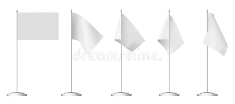 Small White Table Flag Set Isolated Stock Illustration - Illustration ...