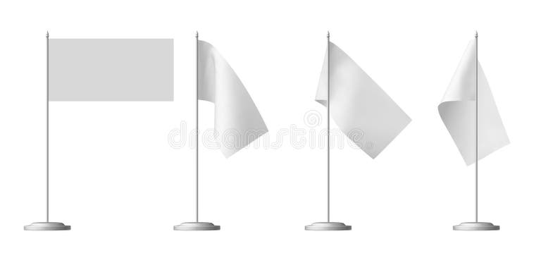 Small white table flag set stock illustration. Illustration of business ...