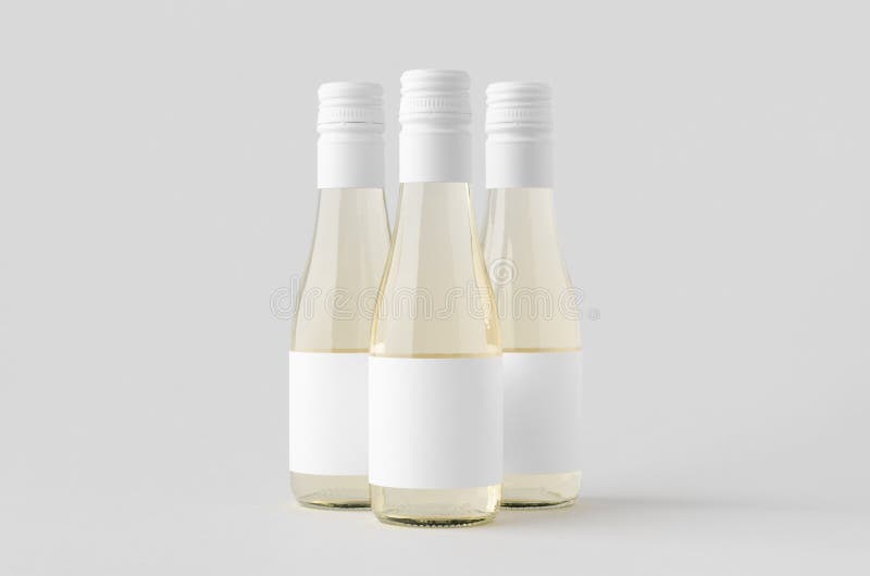 Small White Wine Bottle Mockup. Burgundy, Alsace, Rhone Shape Stock ...
