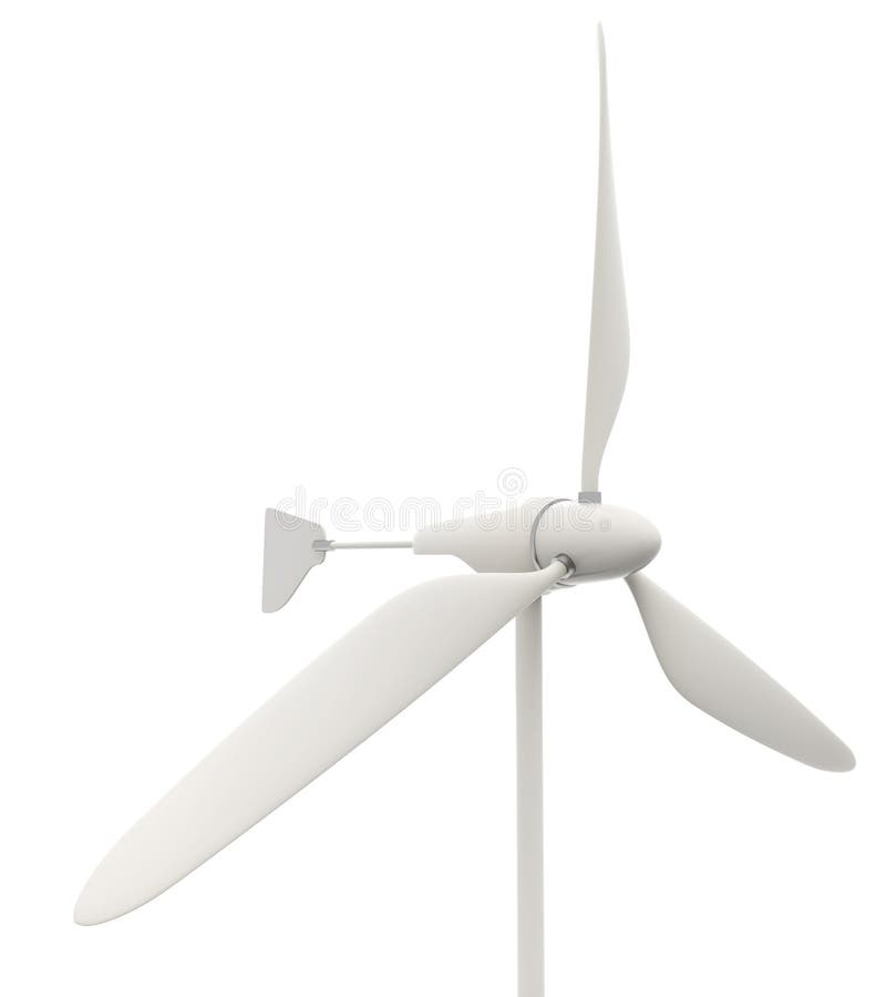 Small Wind Turbine on White Background Stock Illustration ...