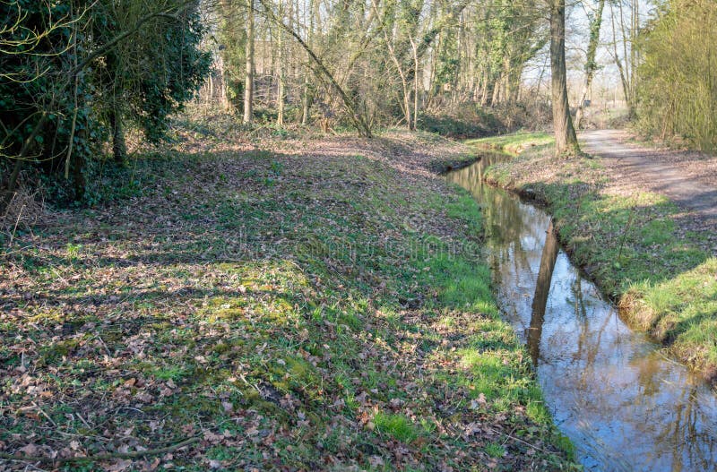 Small Winding Canal in Park Stock Photo - Image of landscape, garden ...