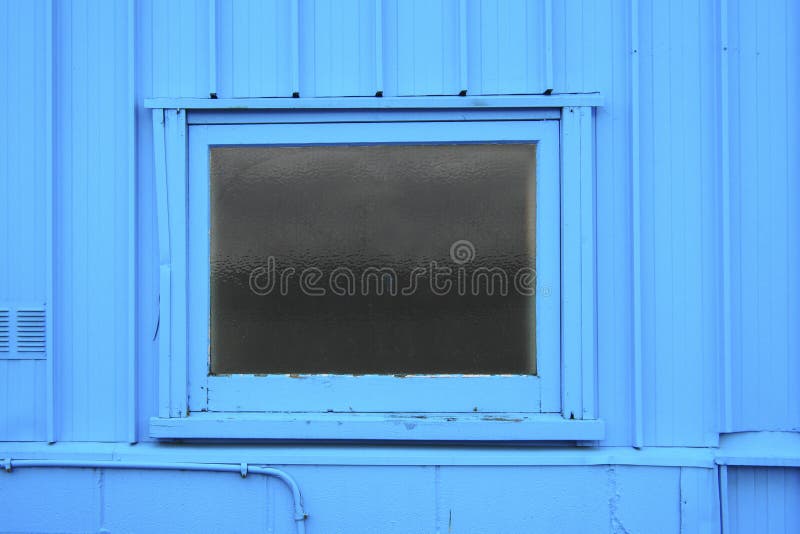 Window in Corrugated Aluminum Wall Stock Image - Image of iron ...