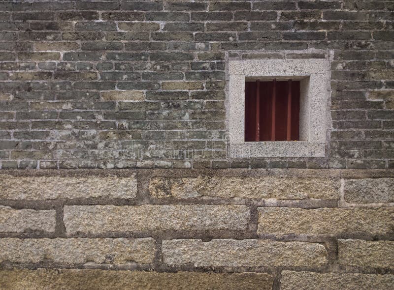 Small Window on a Brick Wall Stock Image - Image of backdrop, exterior ...