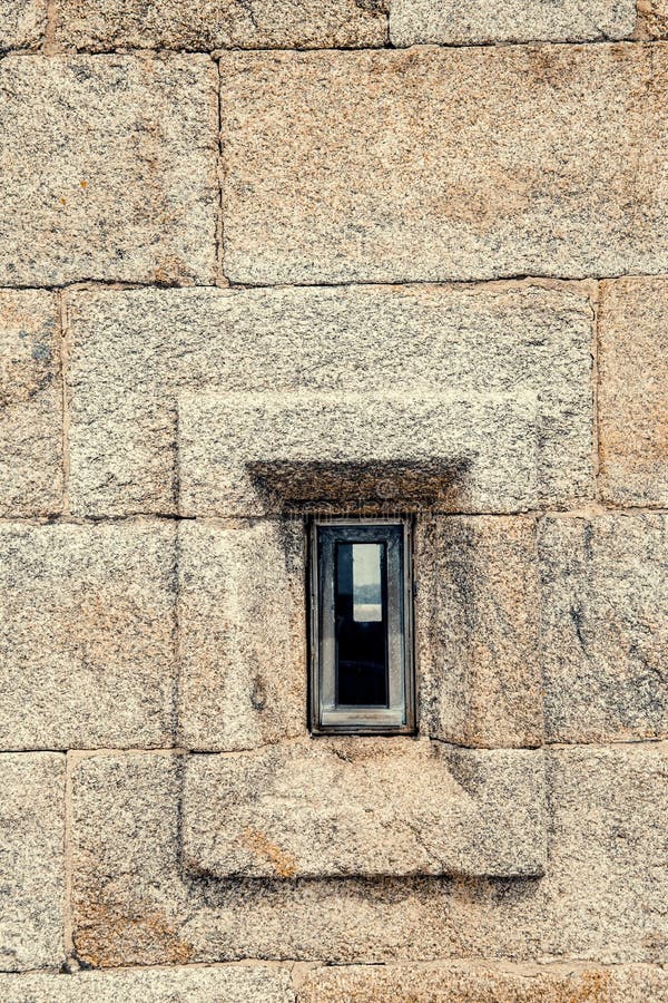 Small Window with Rock Frame on Granite Facade Stock Photo - Image of ...