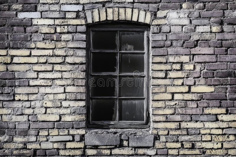 Small Window in Rustic Brick Wall with Textured Bricks. Neural Network AI Generated Stock Image ...
