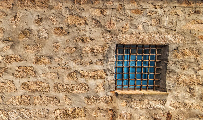 Small Window and Rustic Wall in Sardinia Stock Photo - Image of ...