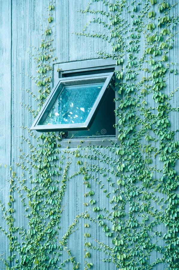 Small Window on Wall Building with Light Gradient Stock Image - Image ...