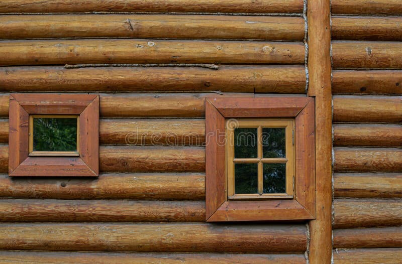 Small Windows with Broken Glass and Pine Trees in Background Stock ...