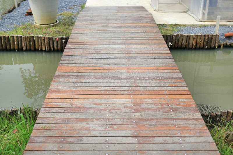 Small Wood Bridge Crossing Canal Stock Image - Image of bridge, path ...