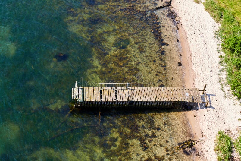 Small Wood Bridge Going Out To the Water Stock Image - Image of ...