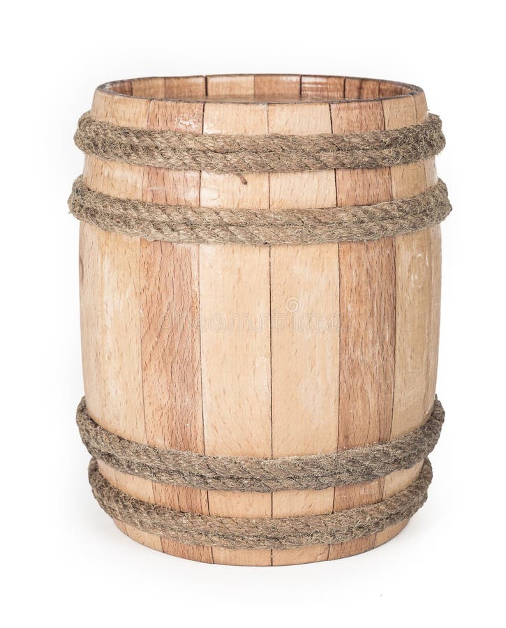 Small Wooden Barrel Isolated on White Stock Photo - Image of whiskey ...