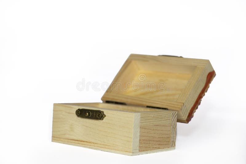 Small Wooden Box with Hinged Lid Stock Image - Image of delivery, pack ...