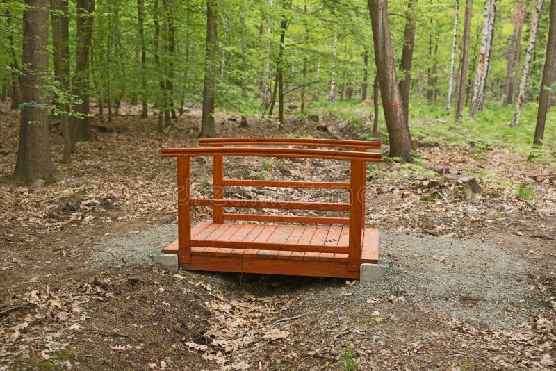 Small Wooden Bridge in the Forest Stock Image - Image of mountains ...