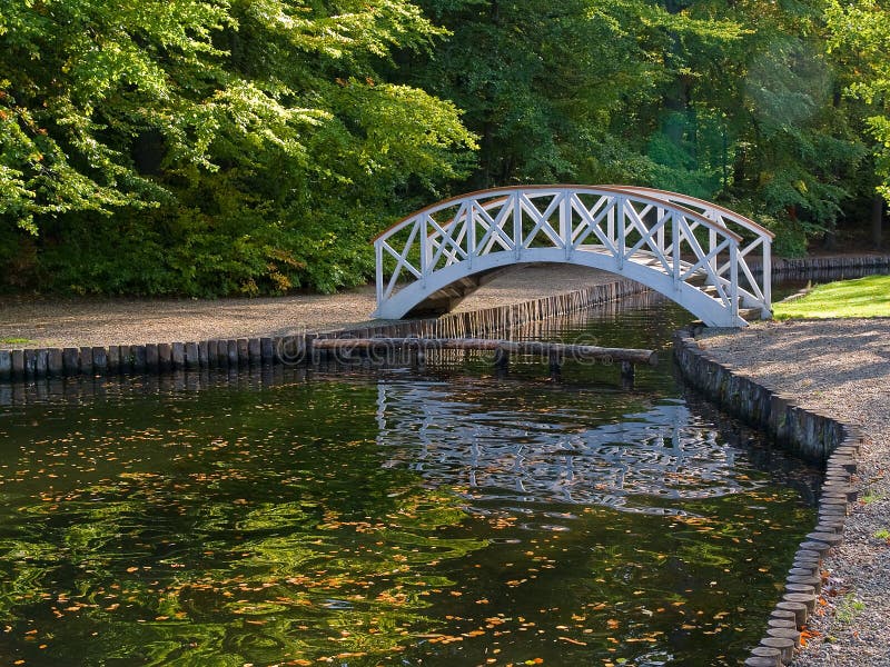 Small Wooden Bridge Over River Stock Image - Image of footbridge ...