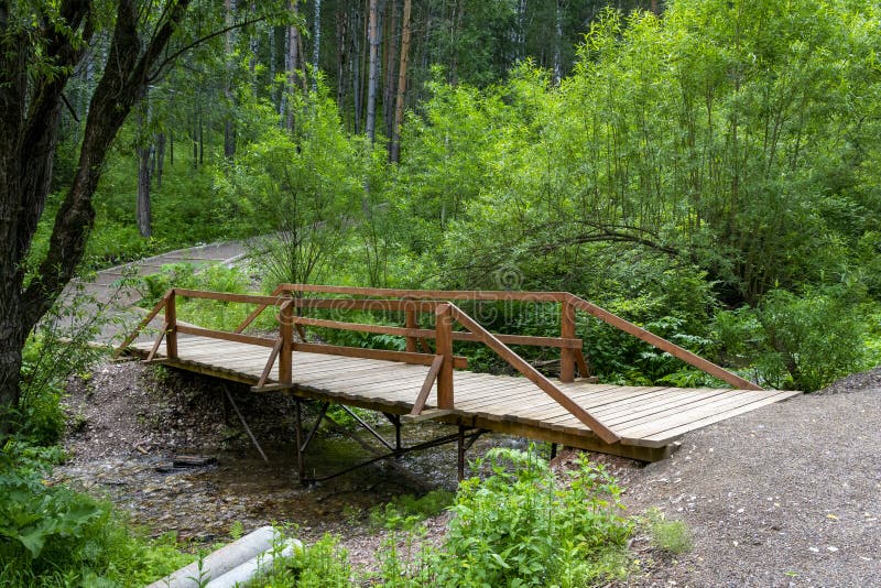 Small wooden bridge stock image. Image of railings, nature - 192440839