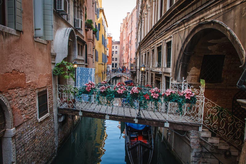 Small Wooden Bridge in Venice, Italy Editorial Stock Image - Image of ...