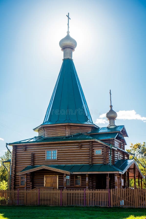 Small Wooden Orthodox Chapel With A Dome Stock Photo - Image of ...