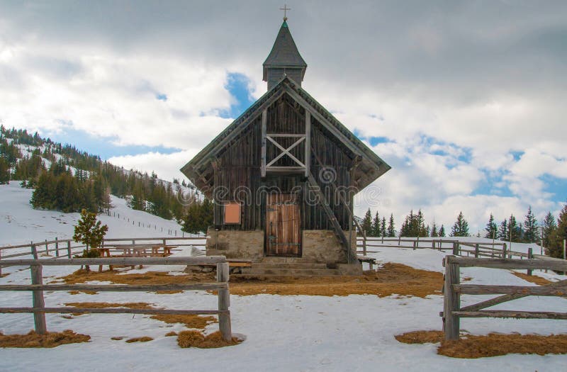 Small wooden chapel stock image. Image of great, lake - 51526159