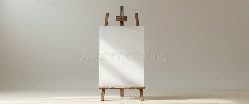 A Small Wooden Easel Supporting a Blank White Paper Sheet. Stock Image ...