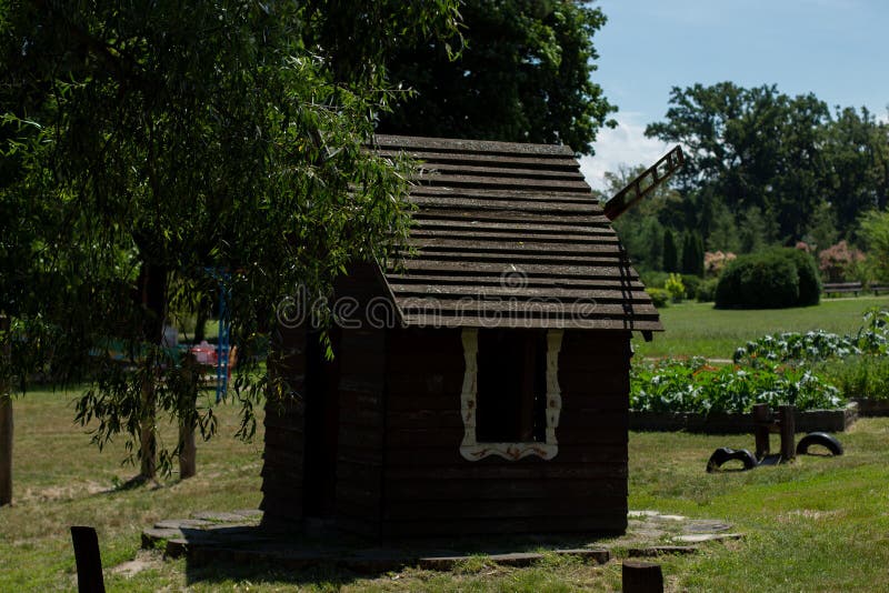 Small Wooden House with a Mill Stock Photo - Image of home ...