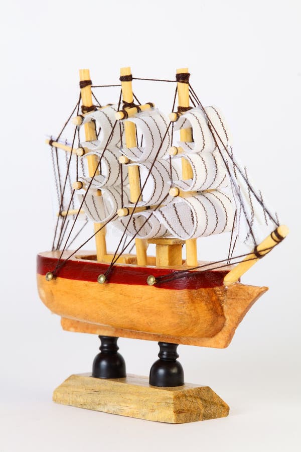 Small Wooden Model of Sailing Ship Stock Photo - Image of miniature ...