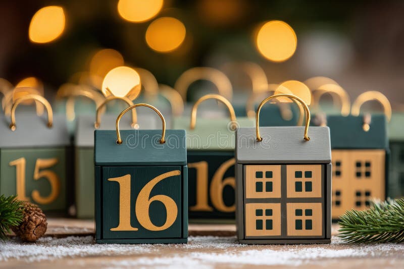 Small Wooden Number Blocks Arranged on a Light Wooden Table in Natural ...