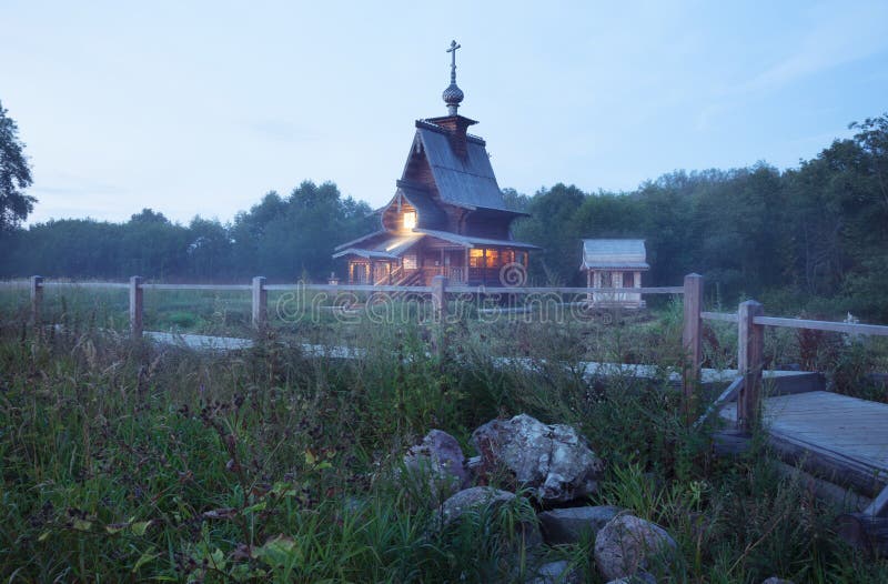 Small Wooden Russian-orthodox Church Stock Photo - Image of rural ...