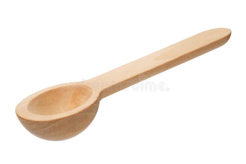 Small Wooden Spoon Isolated on White Stock Photo - Image of fall ...