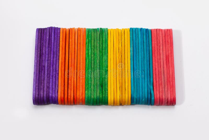 Small Wooden Sticks for Children Math Counting Isolated on White ...