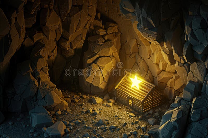 A Small Wooden Structure Inside a Cave. Suitable for Various Outdoor ...