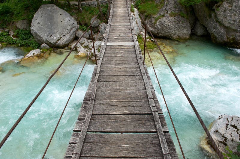 Small Wooden,suspension Bridge Stock Photo - Image of swing, unstable ...