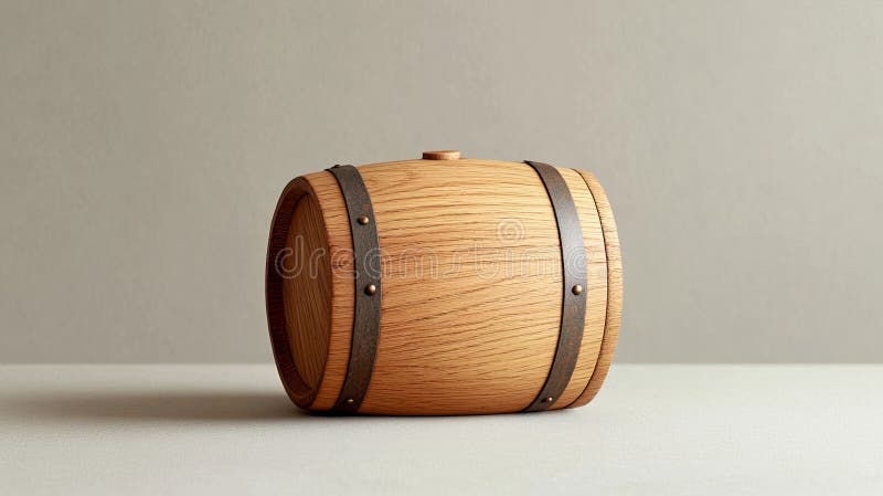 A Small Wooden Whisky Cask Styled on a Neutral Surface. Picture Stock ...