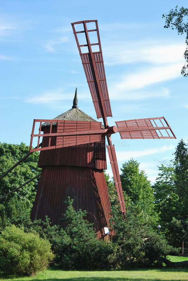 Small Wooden Windmill stock photo. Image of restoration - 26705906