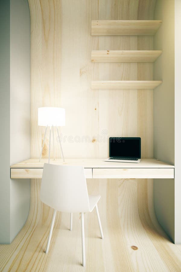 Small wooden workspace stock illustration. Illustration of clean - 68223047