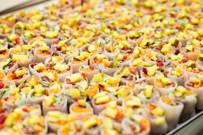 Small wrap appetizers stock image. Image of salad, view - 47388057