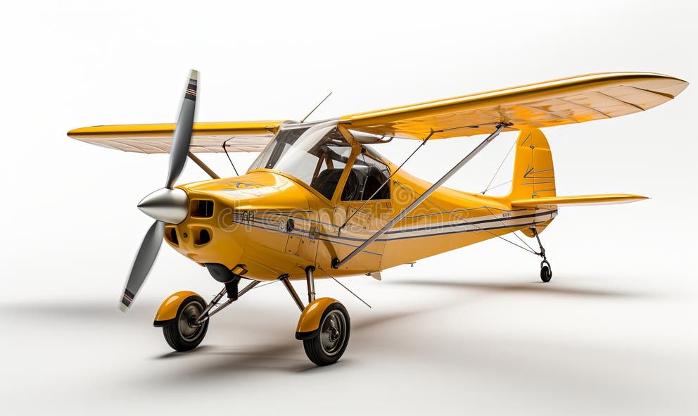 Small Yellow Airplane on White Surface Stock Image - Image of mode ...