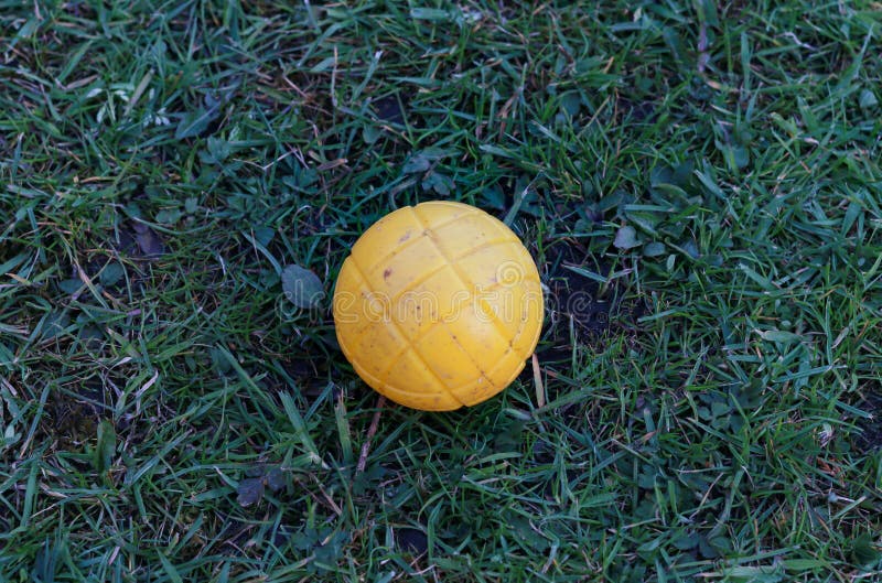 Small yellow ball stock photo. Image of play, boules - 179133894