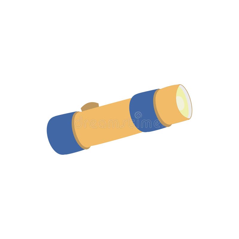 Small Yellow Blue Flashlight Flat Vector Illustration Stock ...