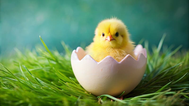 Small Yellow Chicken in a Shell Easter Concept AI-Generated Content ...