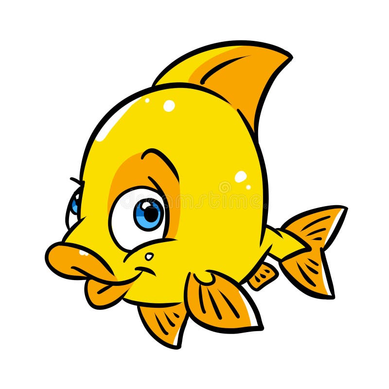 Small Yellow Fish Character Illustration Cartoon Stock Illustration ...