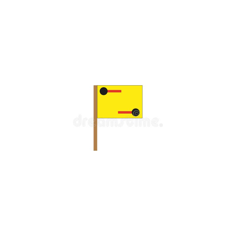 Small Yellow Flag. Simple Pole Icon. Minimal Banner Symbol. Vector ...