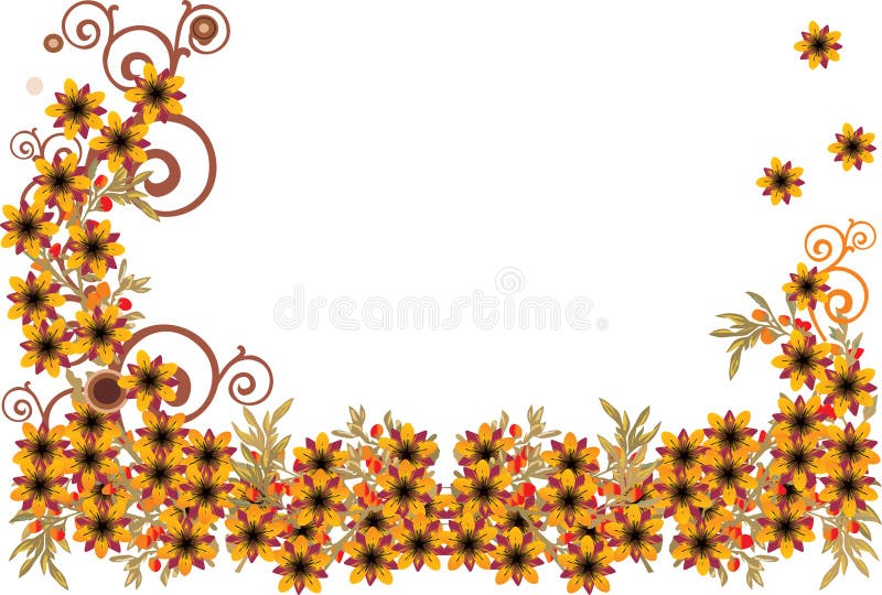 Small Yellow Flowers Half Frame Stock Vector - Illustration of flower ...