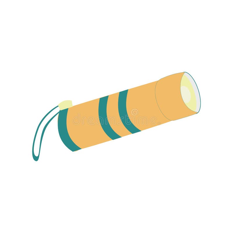 Small Yellow Green Flashlight Flat Vector Illustration Stock ...