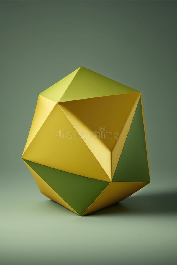Small Yellow-green Rhombus with a Smooth Surface Podium, Empty Showcase ...