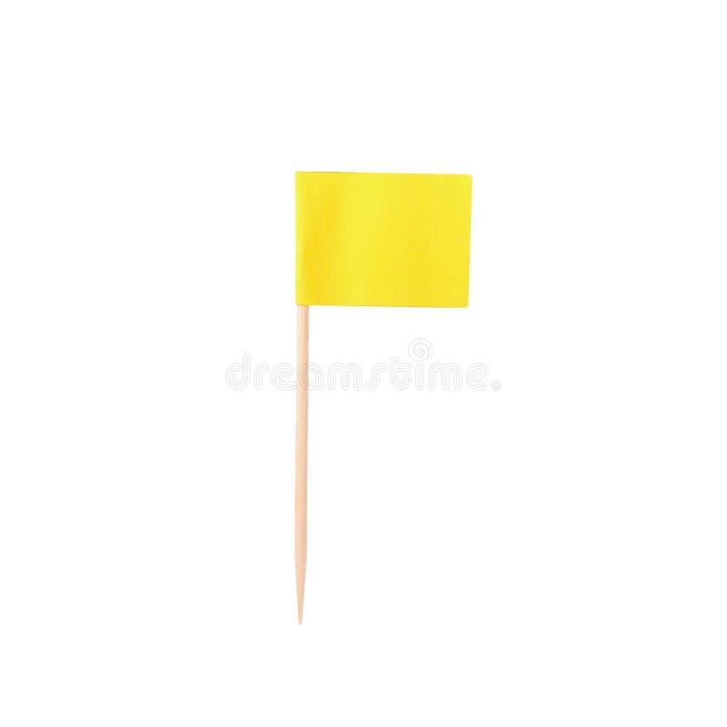 Small Yellow Paper Flag Isolated on White Stock Photo - Image of empty ...